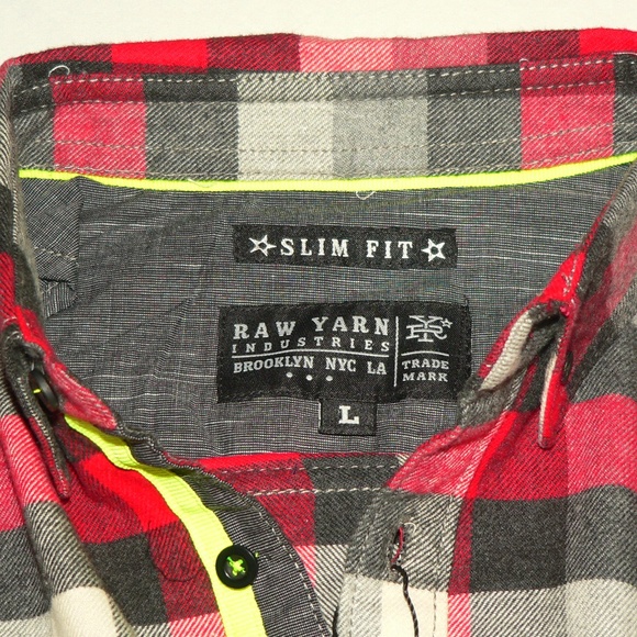 Raw Yarn | Jackets & Coats | Rawyarn Red Slimfit Mens Flannel Large Nwt ...